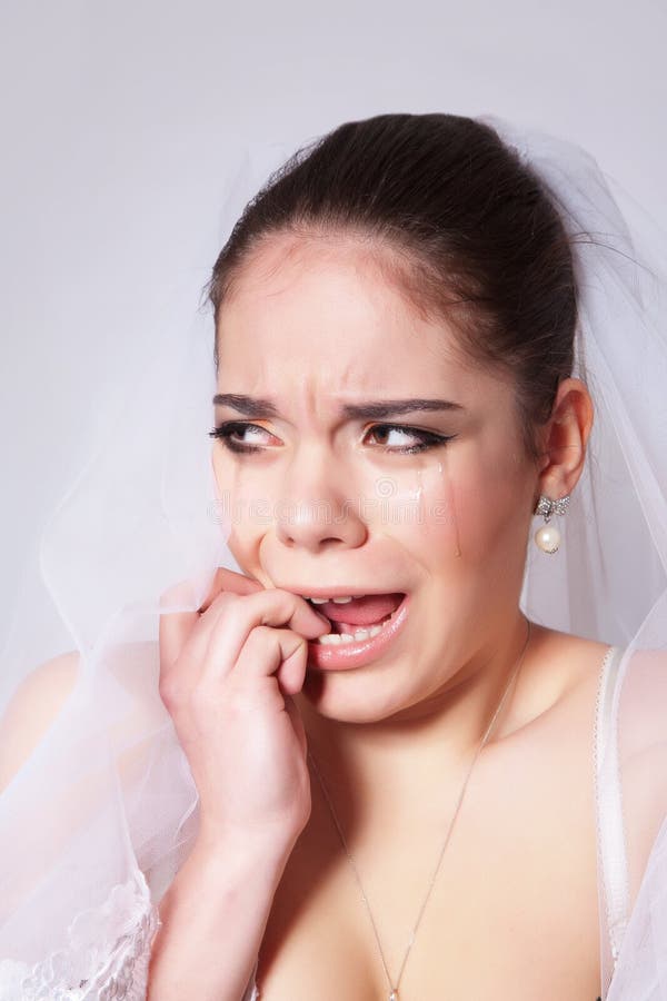 Portrait of a Beautiful Bride Crying, Closeup Stock Photo - Image of ...