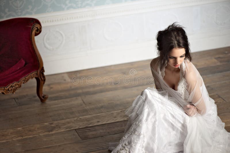Bride Sitting on a Tree Branch Stock Photo - Image of autumn, face ...