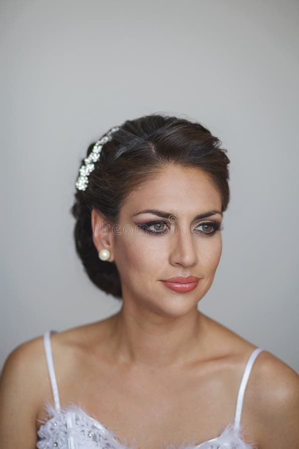 Portrait of Beautiful Bride. Stock Photo - Image of earring, beautiful ...