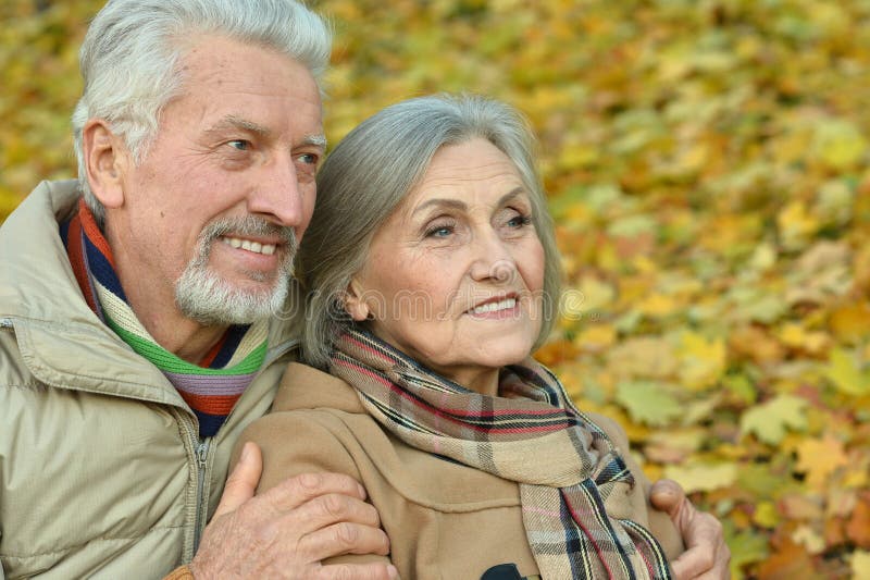 Senior Couple Hugging In The Park Stock Image Image Of Lovers Love