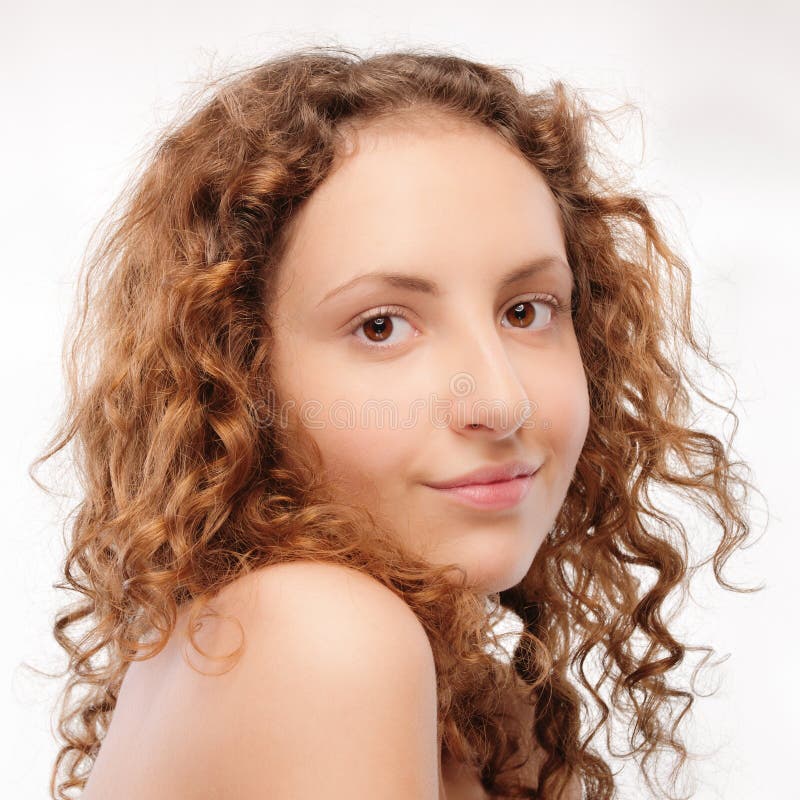 Portrait of Beautiful Curly Girl Stock Image - Image of elegance ...