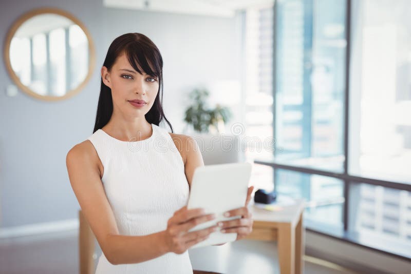 Portrait of Beautiful Executive Using Digital Tablet Stock Image ...