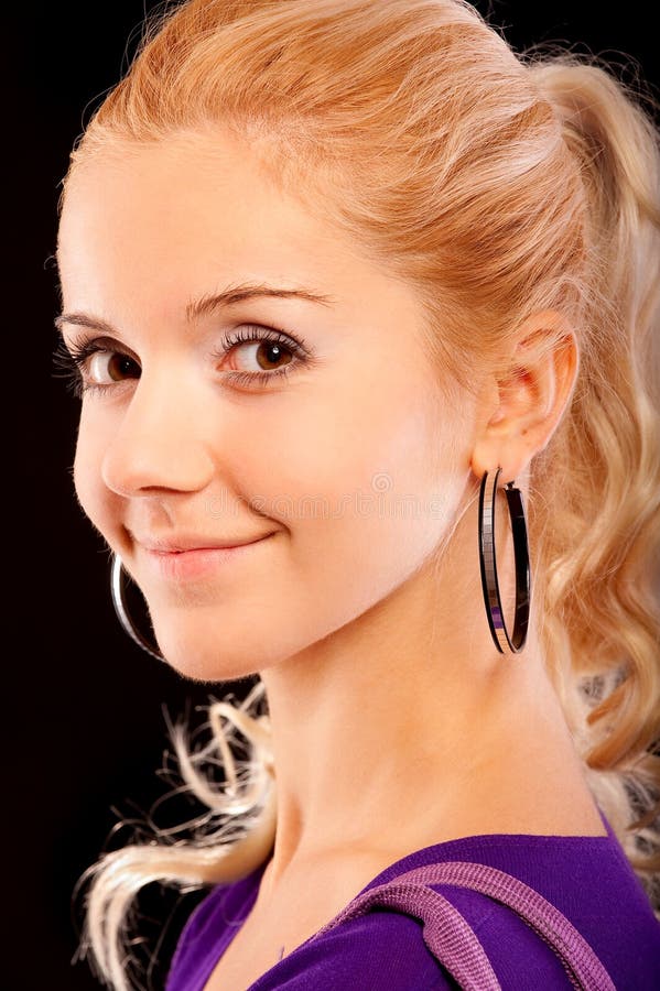 Portrait of Beautiful Fair-haired Girl Stock Photo - Image of freshness ...