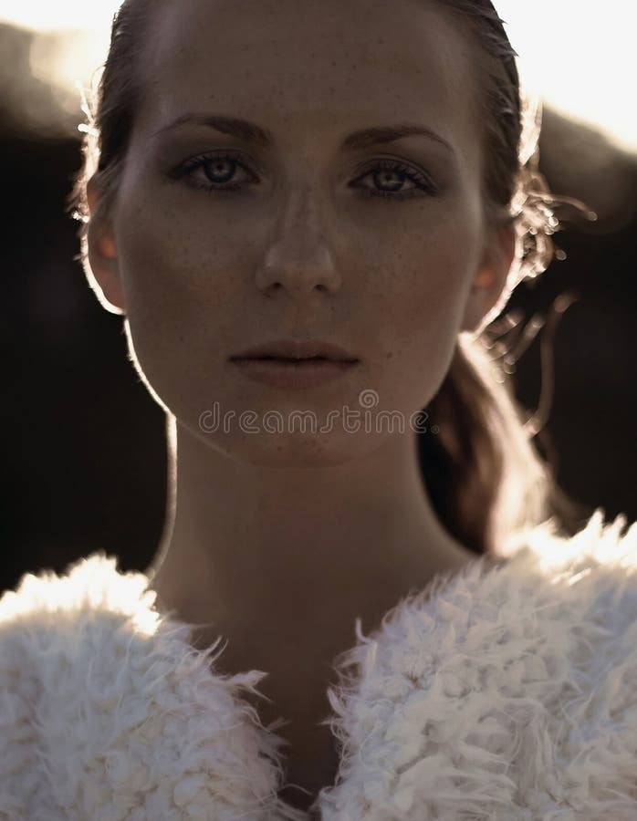 Portrait of Beautiful Fashion Model at Sunset Stock Image - Image of ...