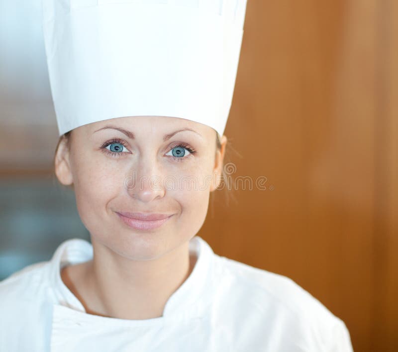 Portrait of a Beautiful Female Chef Stock Photo - Image of ...