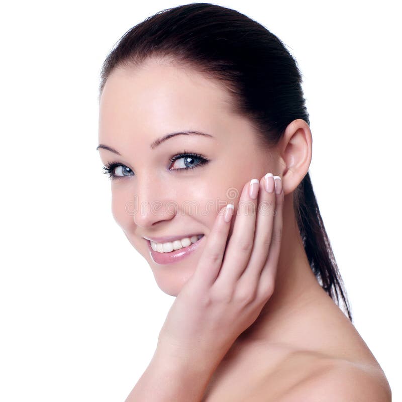 Portrait of a Beautiful Female Model Stock Image - Image of looking ...