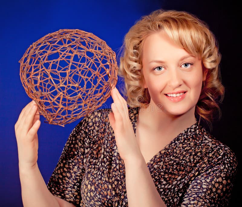 Portrait of a Beautiful Female Model on Dark Background Stock Photo ...