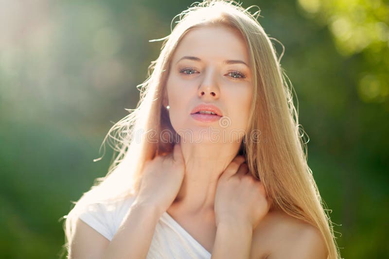 Portrait of a Beautiful Female Model - Outdoors Stock Image - Image of ...
