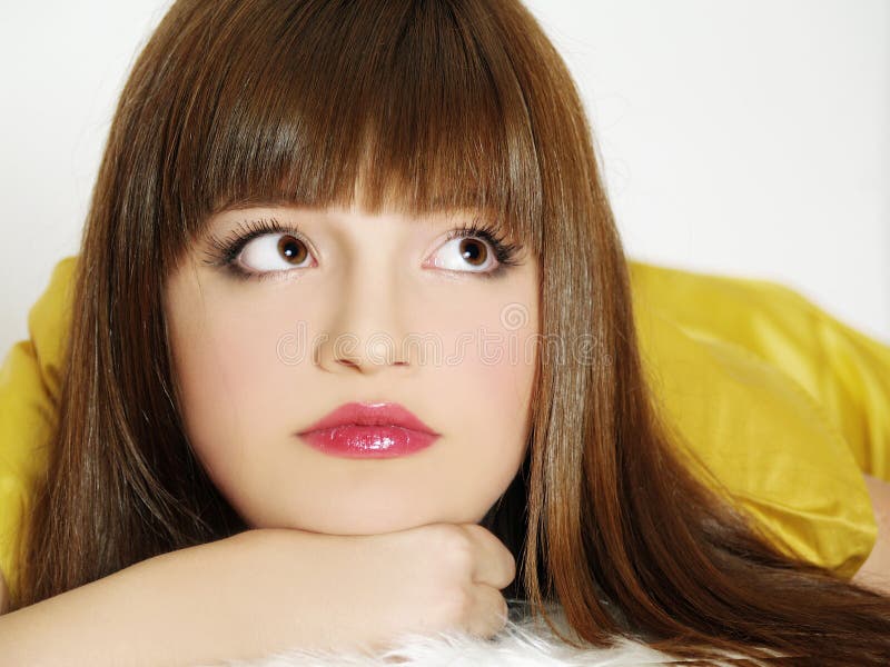 Portrait of the Beautiful Girl Stock Image - Image of cosmetic, long ...