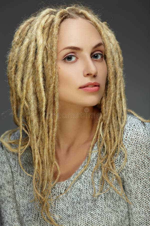 Portrait of a Beautiful Girl with Dreadlocks Stock Image - Image of ...