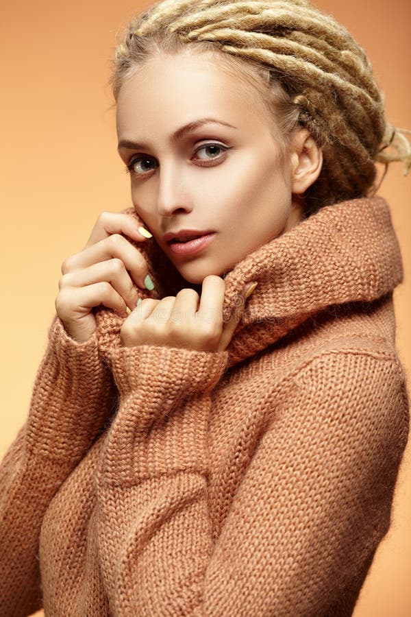 Portrait of a Beautiful Girl with Dreadlocks Stock Photo - Image of ...