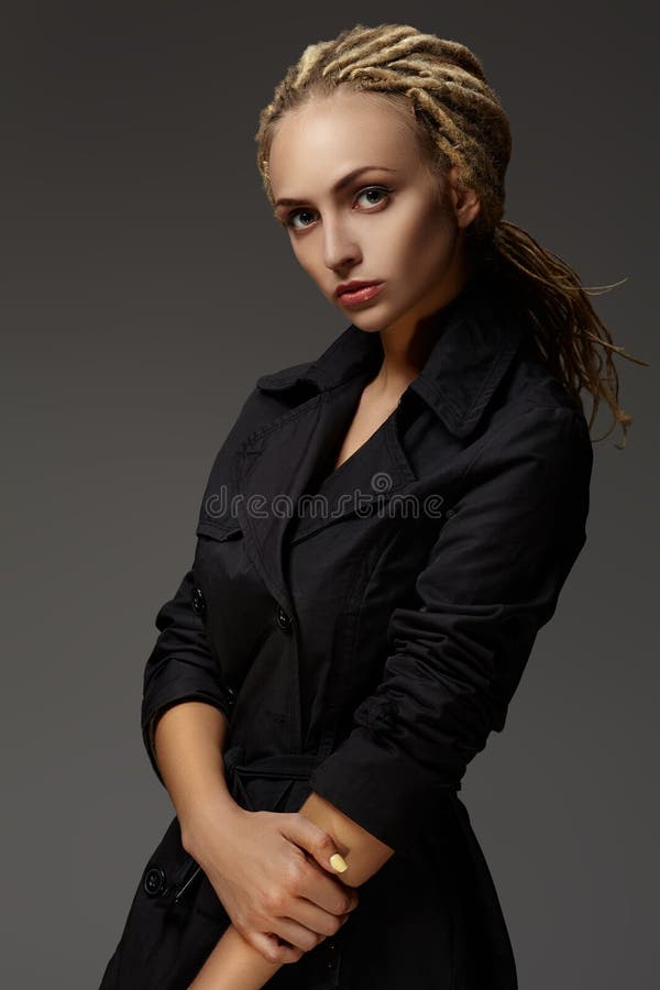 Portrait of a Beautiful Girl with Dreadlocks Stock Image - Image of ...