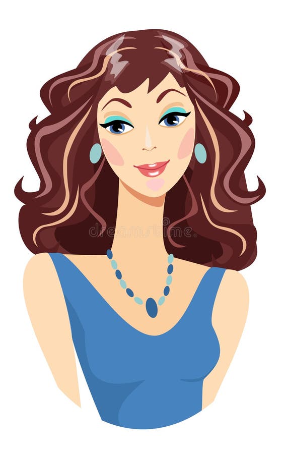 Portrait Of Beautiful Girl Stock Vector Illustration Of Attractive