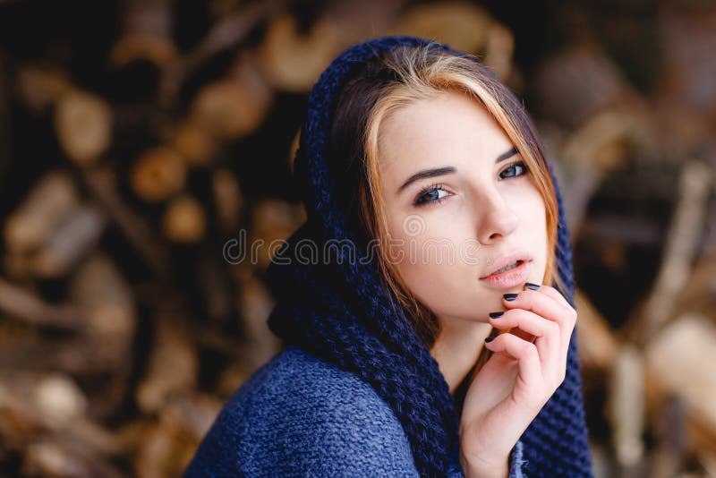 Portrait Beautiful Girl in the Forest. Stock Image - Image of female ...