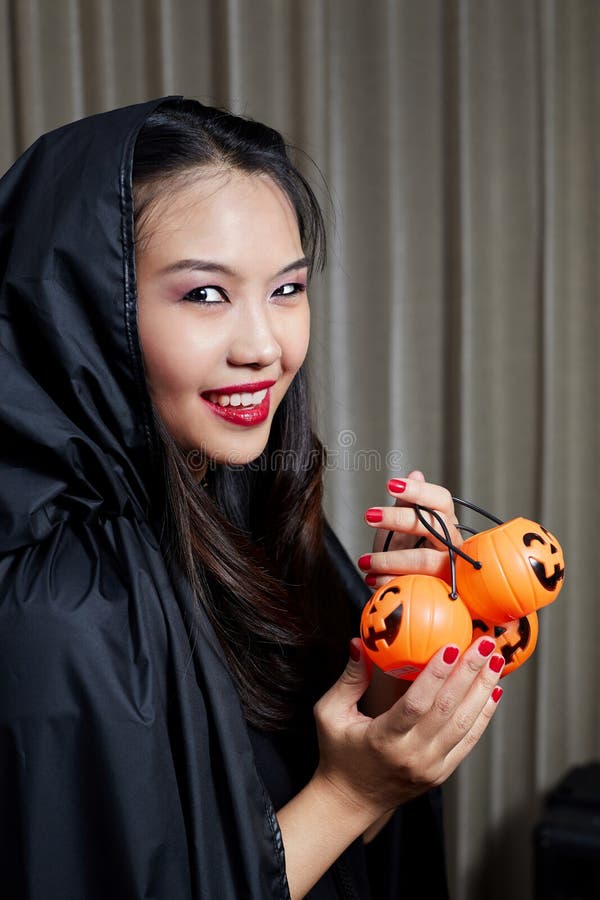 Portrait of a Beautiful Girl. Halloween Theme Stock Photo - Image of ...