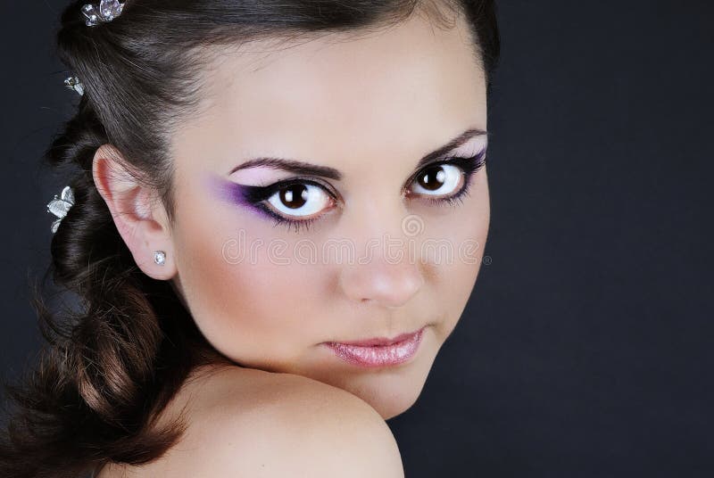 Portrait of a Beautiful Girl with Professional Makeup Stock Image ...