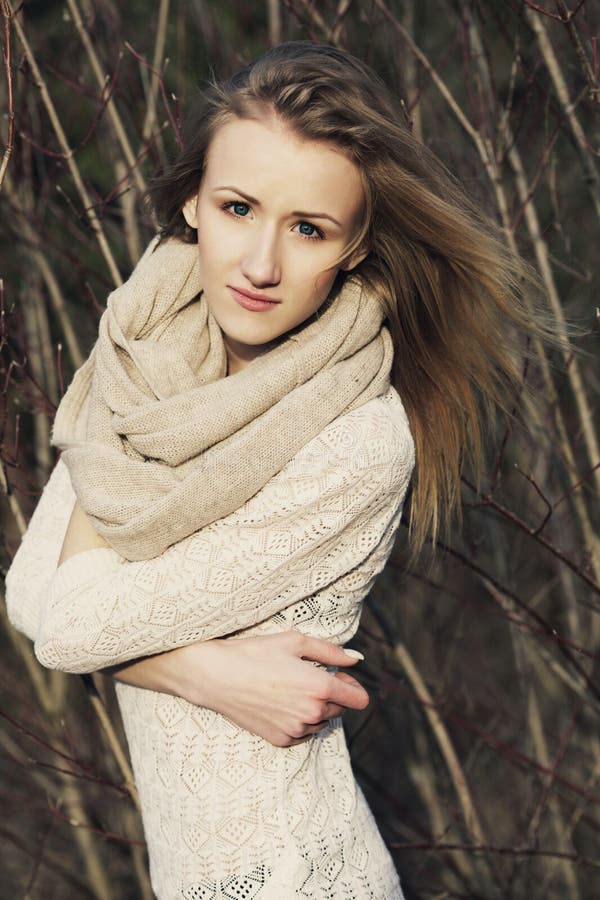 Portrait of Beautiful Girl on Windy Day Stock Image - Image of elegance ...