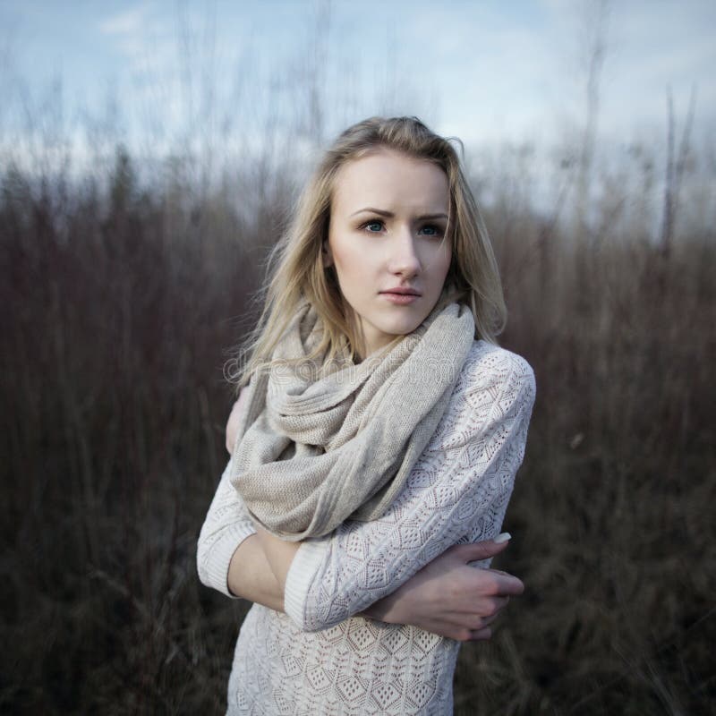 Portrait of Beautiful Girl on Windy Day Stock Photo - Image of lady ...