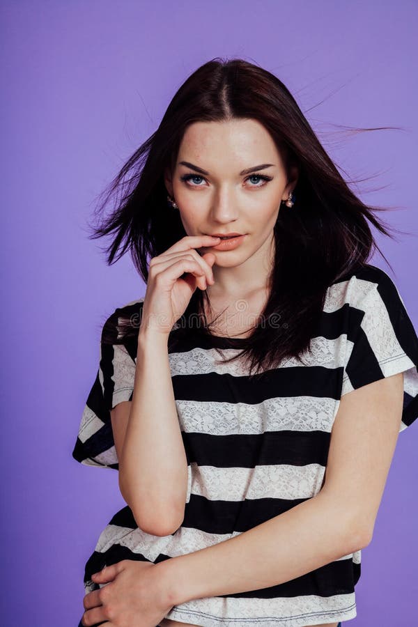 Portrait of Beautiful Girls Develop Hair Posing Stock Photo - Image of ...