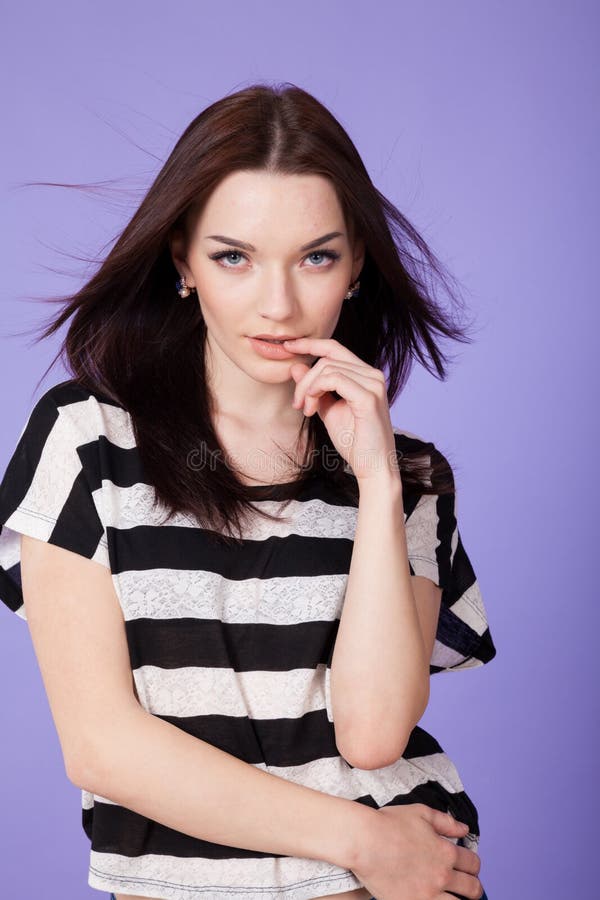 Portrait of Beautiful Girls Develop Hair Posing Stock Photo - Image of ...