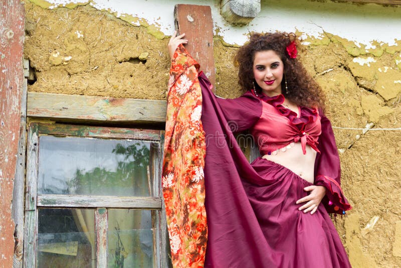 Portrait of Beautiful Gypsy Woman Stock Image - Image of music, gypsy ...