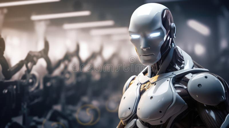 Portrait of a Beautiful Humanoid Robot Stock Image - Image of ...