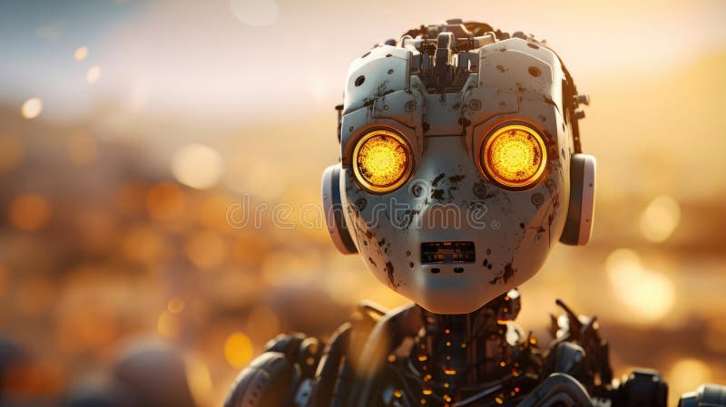 Portrait of a Beautiful Humanoid Robot Stock Image - Image of ...