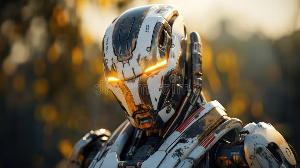 Portrait of a Beautiful Humanoid Robot Stock Image - Image of modern ...