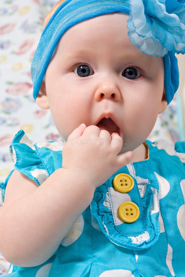 Portrait Of Beautiful Infant Girl Stock Image - Image of people ...