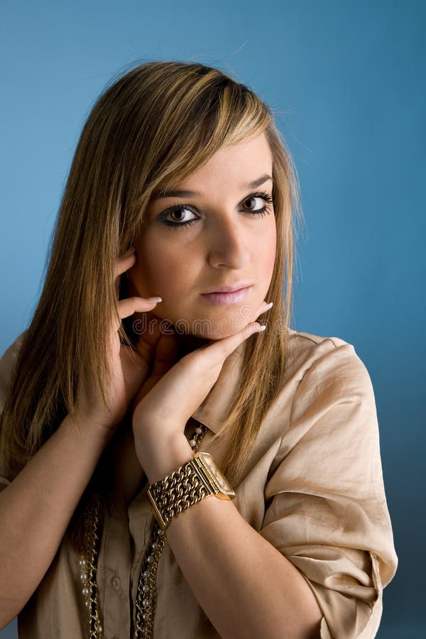 Portrait of beautiful lady stock image. Image of sitting - 14074779