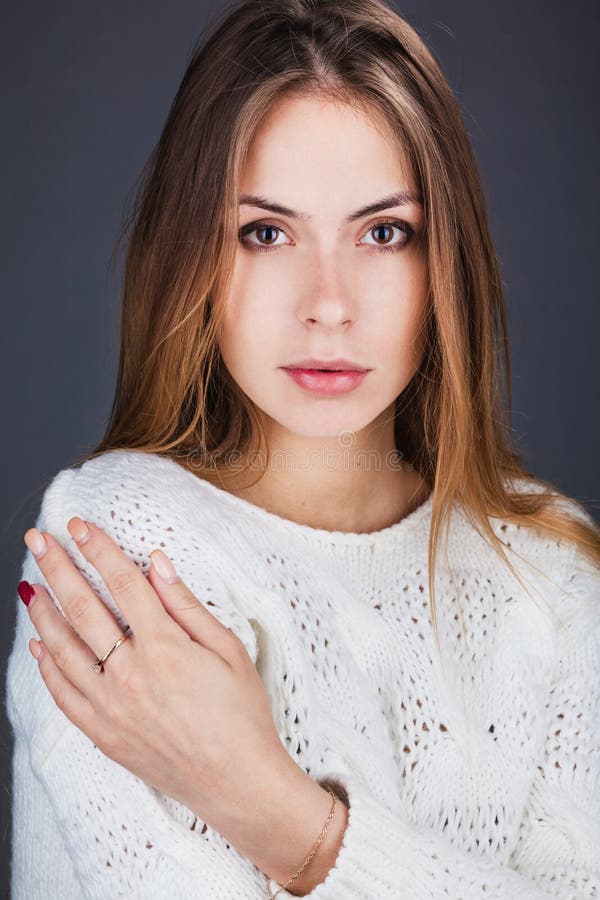 Portrait of beautiful lady stock image. Image of eyes - 37860447