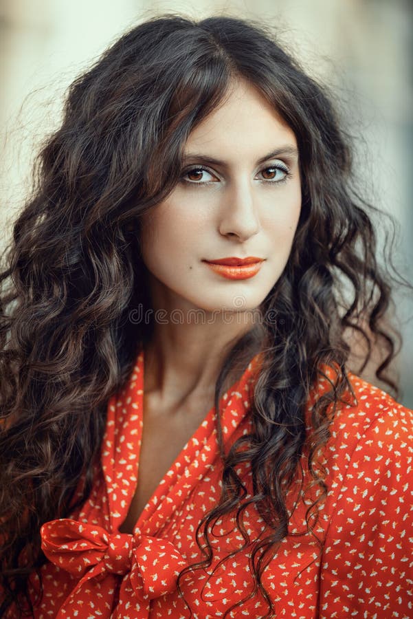 Portrait of a Beautiful Lady Stock Photo - Image of lips, hand: 34606114