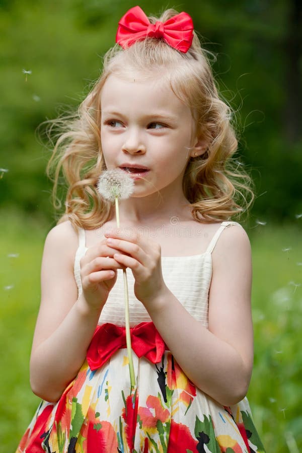 Portrait of the Beautiful Little Girl Stock Image - Image of aroma ...
