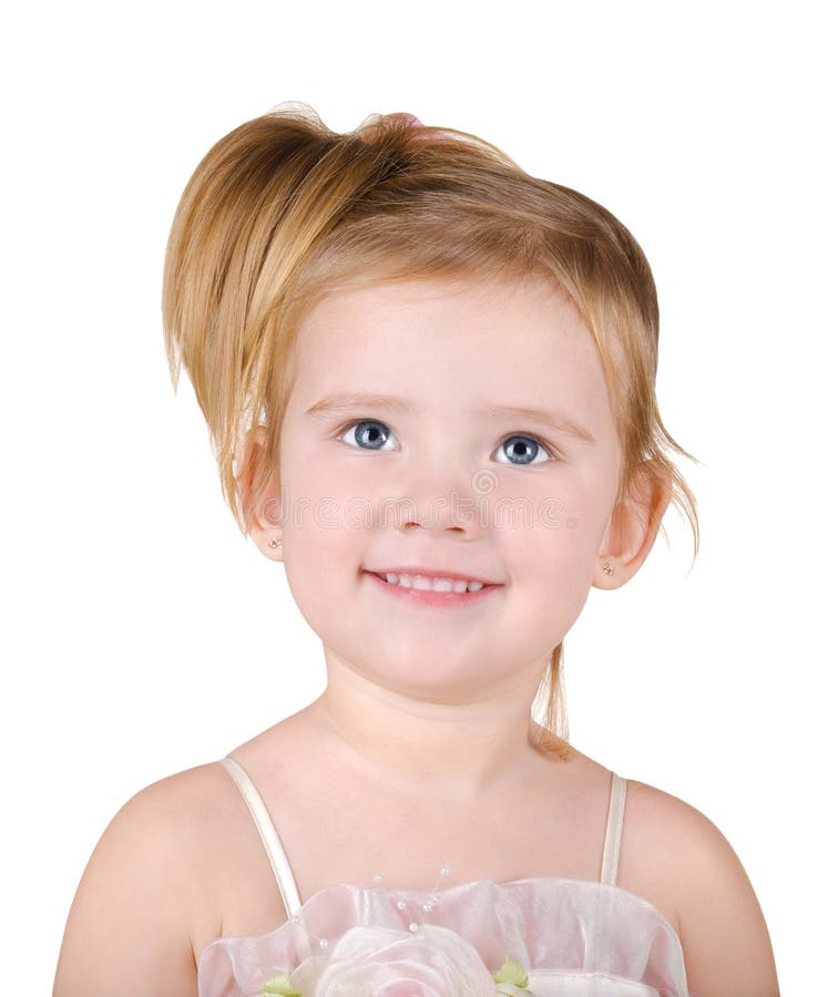 Beautiful Little Girl with Microphone in Princess Dress Stock Image ...