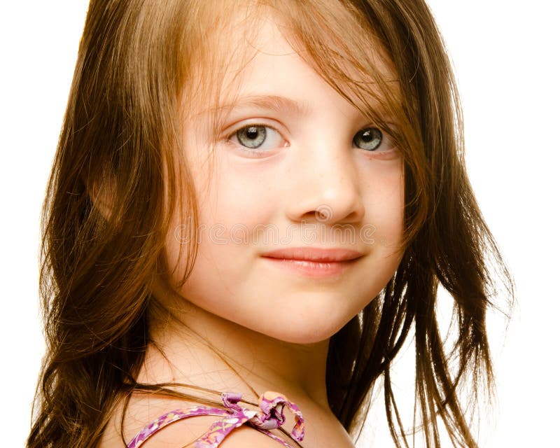 Portrait of a Beautiful Little Girl Stock Image - Image of girl, dress ...