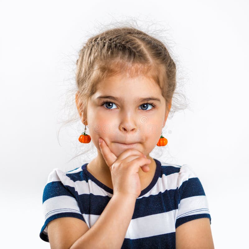 Portrait of a Beautiful Little Thoughtful Girl. Child Close Up Stock ... Portrait of a Beautiful Little Thoughtful Girl. Child Close Up Stock ...