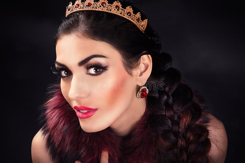 Portrait of a Beautiful Luxurious Princess Stock Image - Image of gloss ...