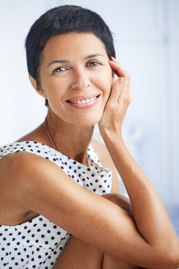 Beautiful Middle-aged Woman Stock Photo - Image of middle, feminine ...