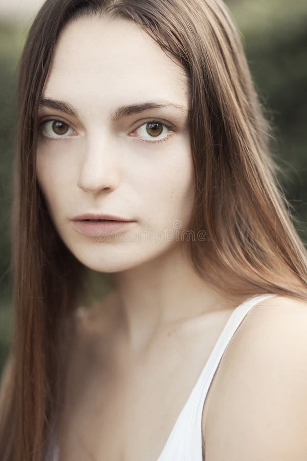 Portrait of Beautiful Natural Woman Stock Photo - Image of relaxing ...