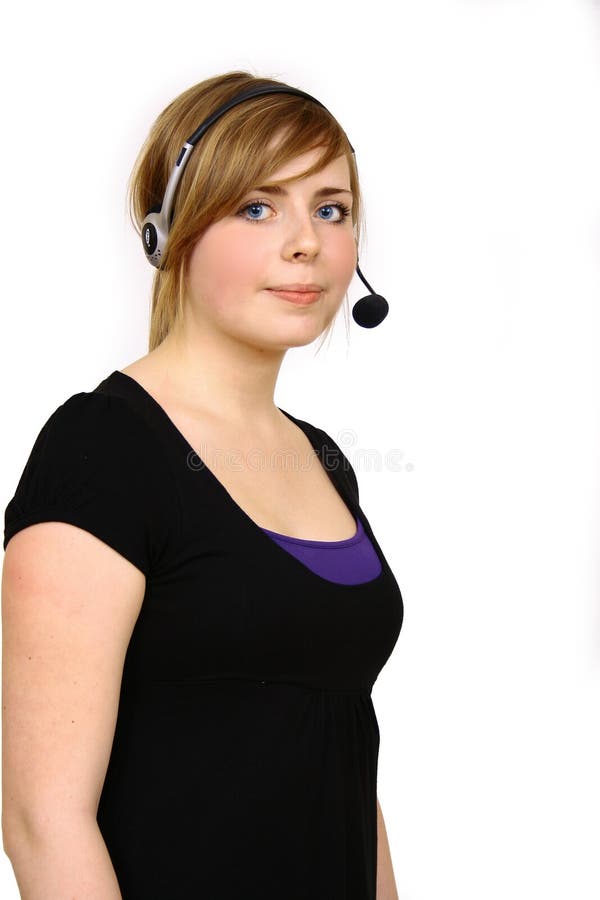 Portrait of Beautiful Operator Stock Photo - Image of call, phone: 4314234