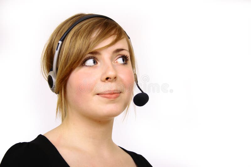 Portrait of Beautiful Operator Stock Photo - Image of assistant, office ...