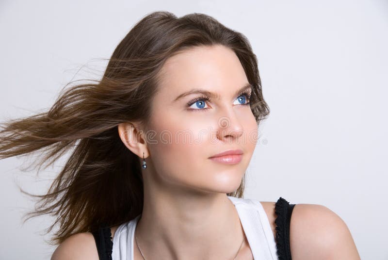 Portrait of Beautiful Pensive Girl Stock Photo - Image of care, closeup ...