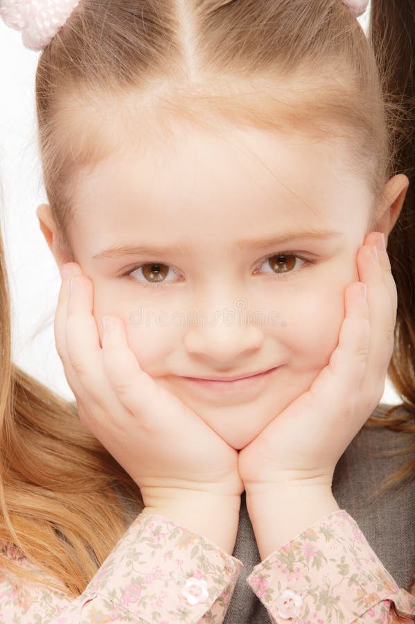 Portrait of Beautiful Preschool Child in Profile Stock Image - Image of ...