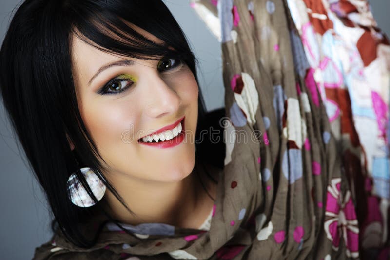 Sensory Woman Reflecting in Mirror Stock Image - Image of posing ...