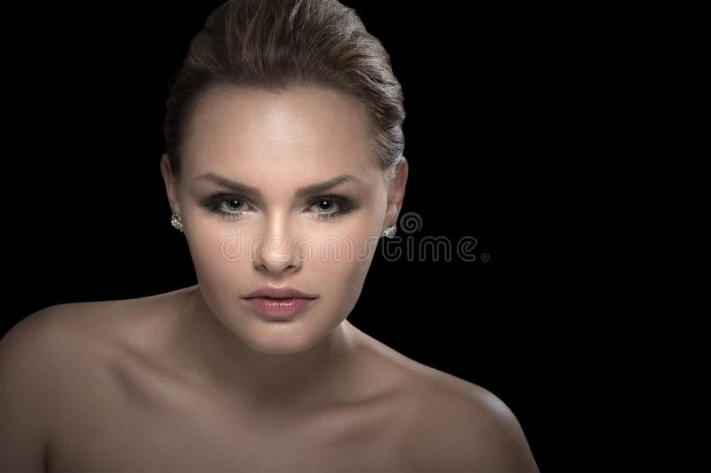 Portrait of a Beautiful Serious Woman Stock Photo - Image of elegant ...