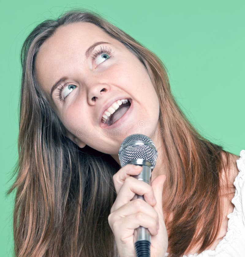 Portrait of Beautiful Singer Girl Stock Photo - Image of fashion, music ...