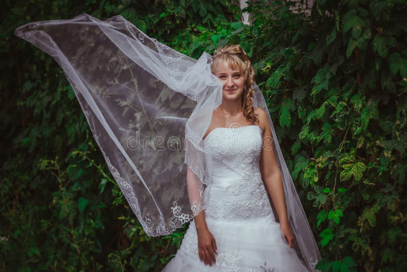Portrait of a Beautiful Smiling Bride Stock Image - Image of marriage ...