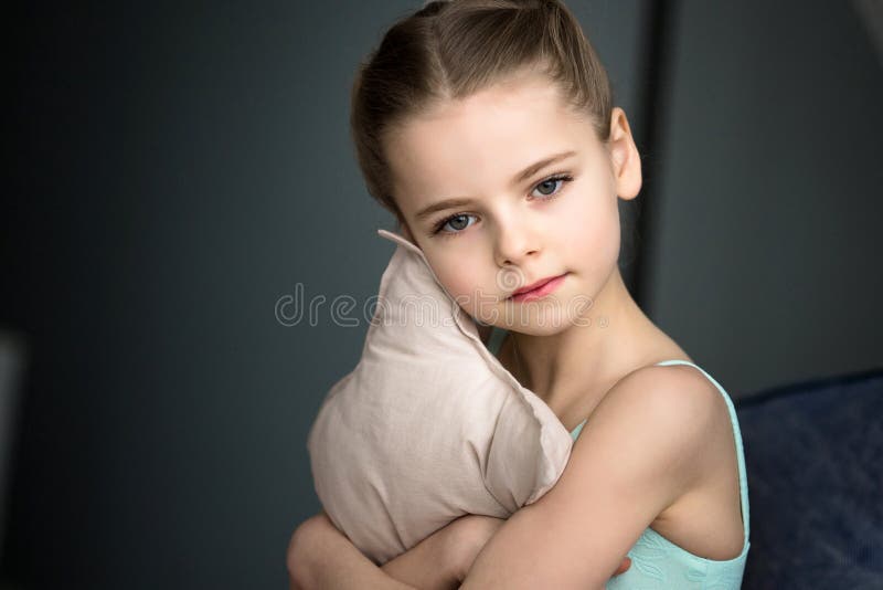 Portrait of a Smiling Little Girl in the Studio Stock Photo - Image of ...