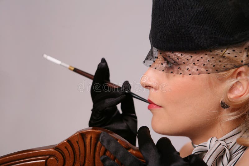 Portrait of a Beautiful Smoking Woman Stock Image - Image of elegant ...