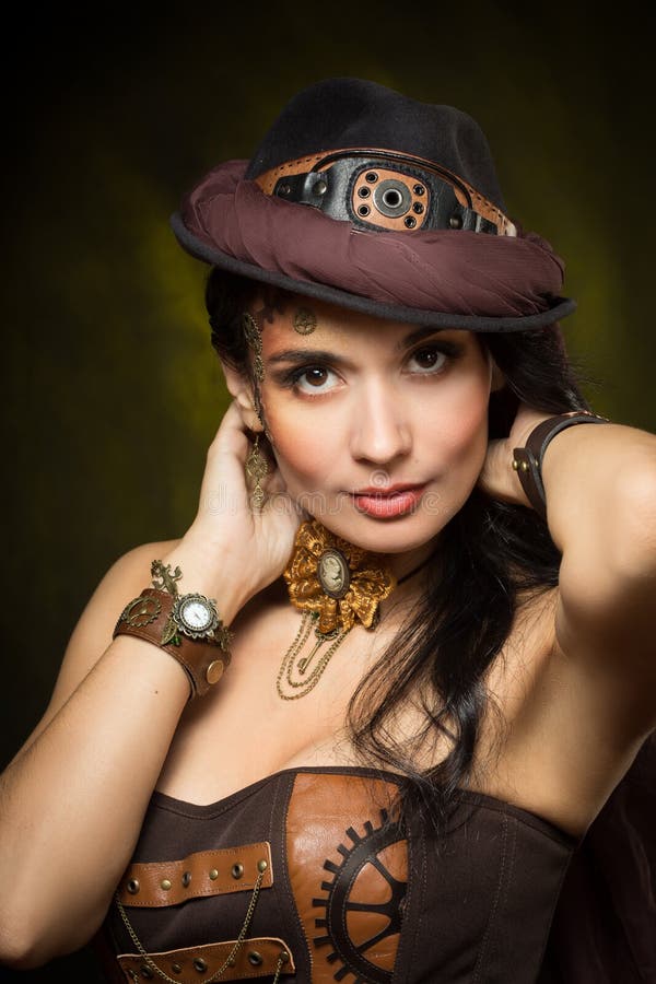 Beautiful Portrait of the Steampunk Girl Stock Photo - Image of beauty ...